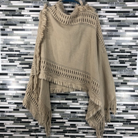 Sweaters | One Size Fits All Tan Poncho | Poshmark
